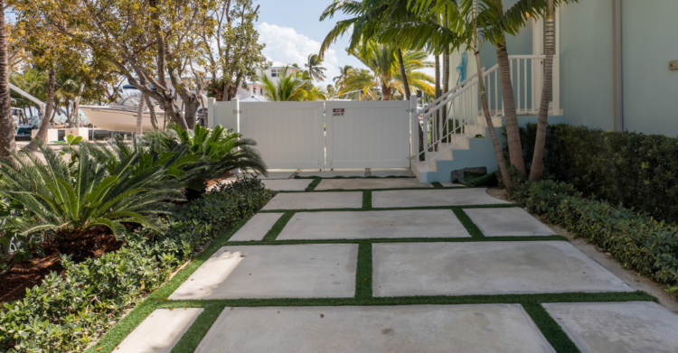 Modern Concrete and Grass Driveway Ideas - House Frey